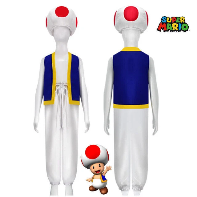 SUPER MARIO TOAD Mushroom Hat Cosplay Costume Outfits Karneval Roleplay ...