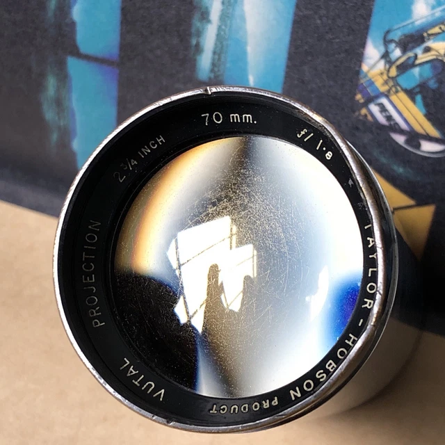 TAYLOR HOBSON VUTAL 70mm F1.8 Projection Lens Rare Six Element Double ...