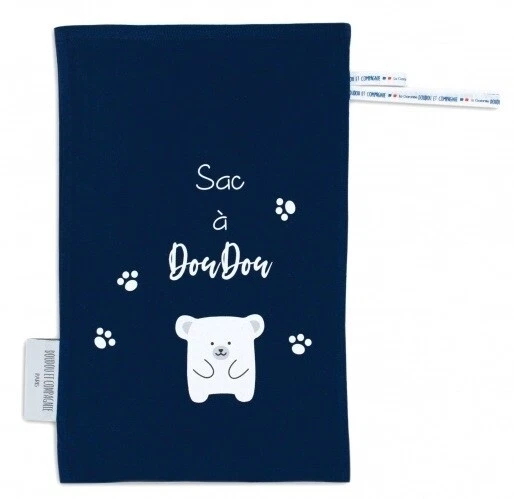 DOUDOU ET COMPAGNIE, MON SAC A DOUDOU en coton - fun Bleu marine ...