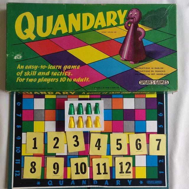 QUANDARY VINTAGE BOARD GAME by Spears Games 1970 Complete £7.99 ...