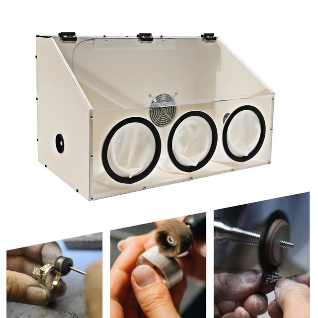 FULLY ENCLOSED ELECTRIC Grinding Table Polisher Dust Box Acrylic Cover ...