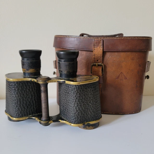WW1 BRITISH OFFICER Prismatic Binoculars Military Army Field Glasses In ...