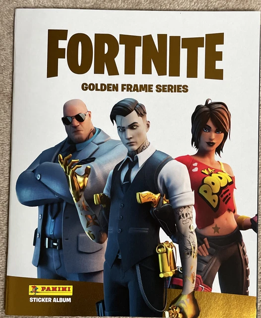 PANINI OFFICIAL FORTNITE Golden Frame Series Sticker Album Empty Plus 6 ...