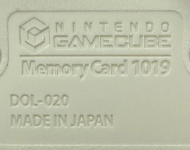 OFFICIAL NINTENDO GAMECUBE Memory Card OEM DOL-020 Authentic 1019 Block ...