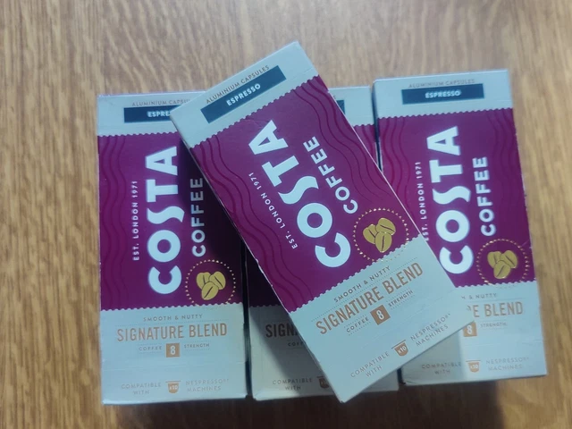 COSTA COFFEE ESPRESSO Signature Blend 10 Boxes Nespresso Pods Strength ...