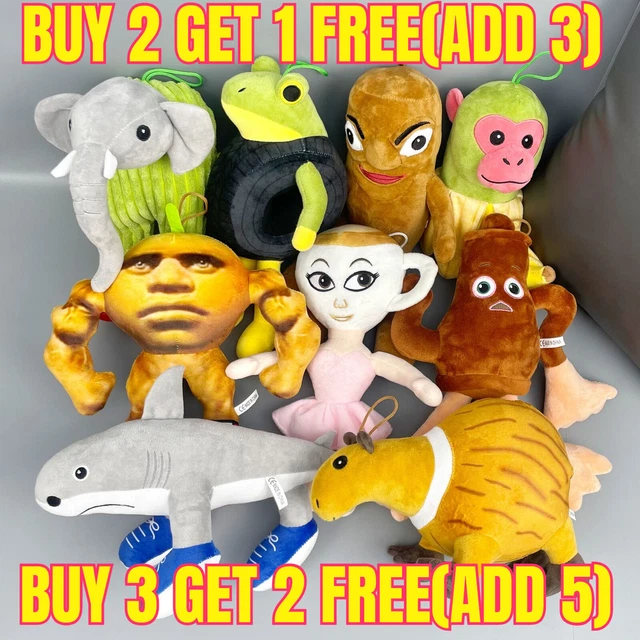 TUNG TUNG SAHUR Italian Brainrot Wooden Stick Plush&Tralalero Tralala ...