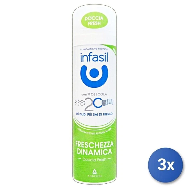 3X INFASIL DÉODORANT Spray 150 Ml. Fraîcheur Dynamique EUR 36,51 ...