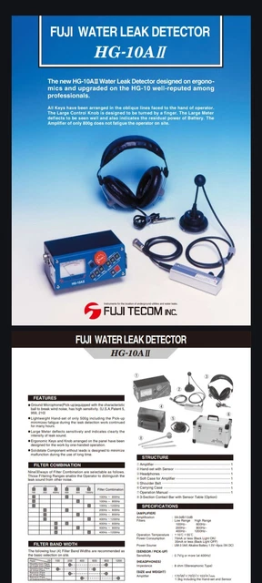 FUJI TECOM HG-10AII High Performance Acoustic Leak Detector £465.68 - PicClick UK