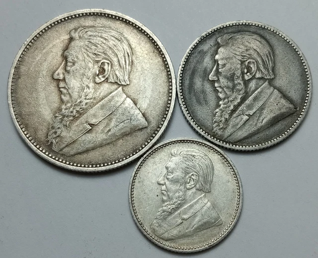 JOB LOT OF 3 X Old South African Kruger silver coins £0.99 - PicClick UK