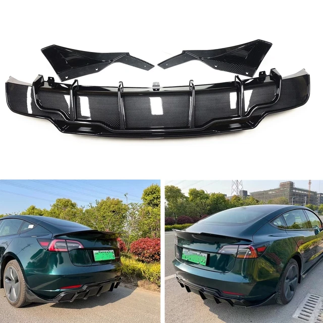 REAR LIP BUMPER Diffuser Spoiler Body Kit For 2017 2018-2023 Tesla ...