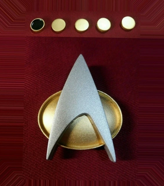 STAR TREK THE Next Generation Uniform Communicator Combadge Rank Pip ...