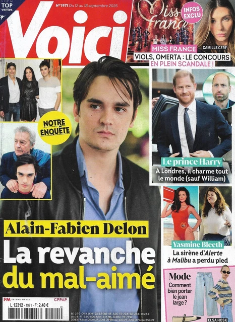 VOICI N°1971 12/09/2025 Alain-Fabien Delon/ Scandale à Miss France ...