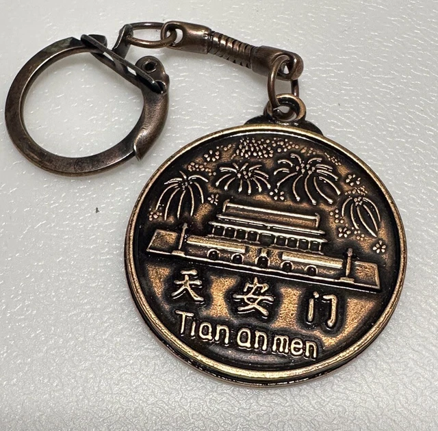 VINTAGE TIANANMEN SQUARE Map Beijing China City Center Travel Keychain ...