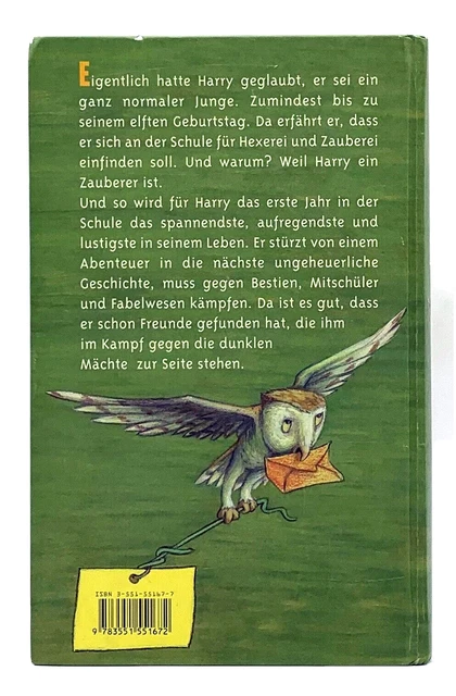 HARRY POTTER UND dier Stein der Weisen, J.K. Rowling Carlsen gebundenes ...