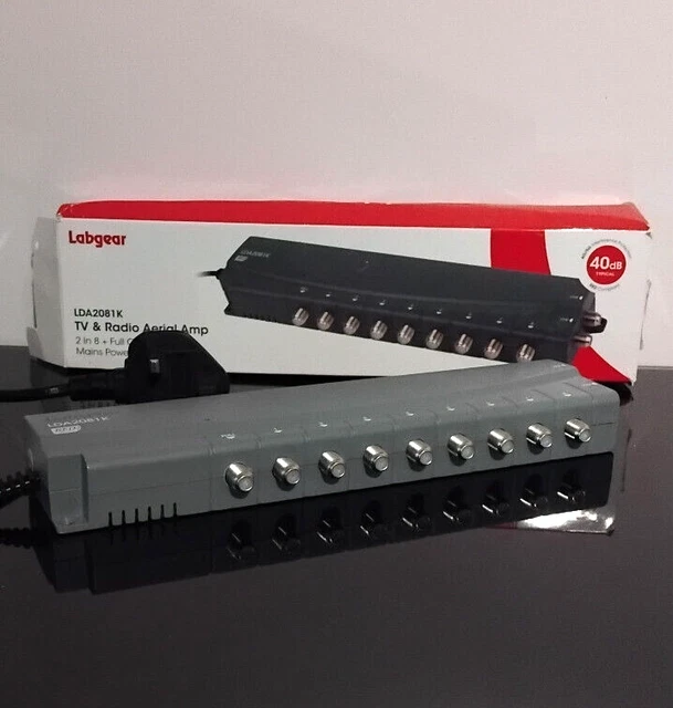 LABGEAR 8 WAY 5G Vhf/Uhf Aerial Distribution Tv Amplifier Splitter ...