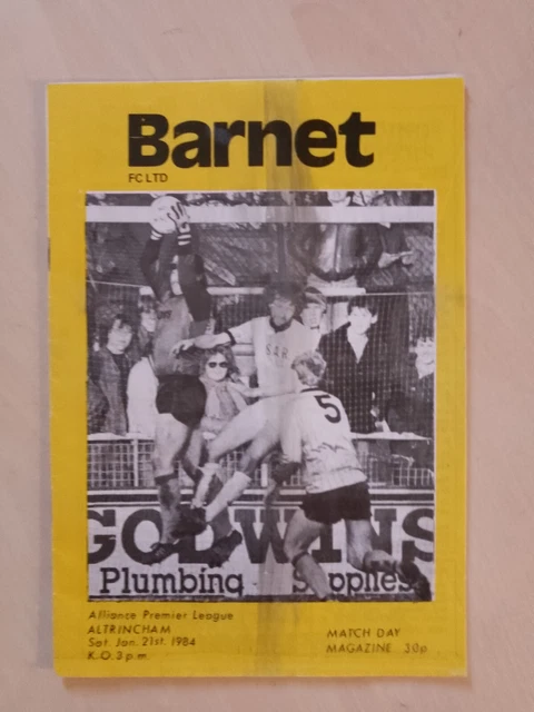 BARNET V ALTRINCHAM, Alliance Premier League, 1983/4 £1.49 - PicClick UK