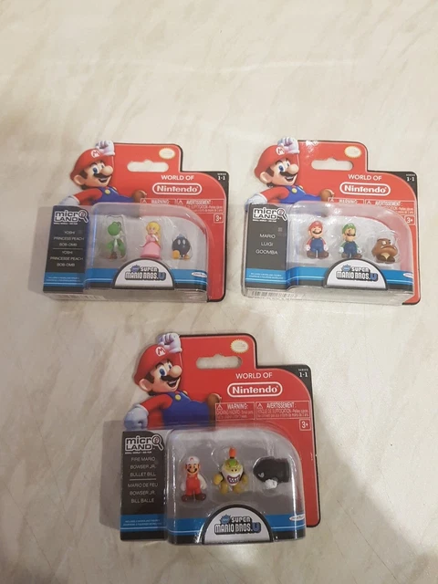 WORLD OF NINTENDO Micro Land Super Mario Bros U 3 Figure Set X3 New ...