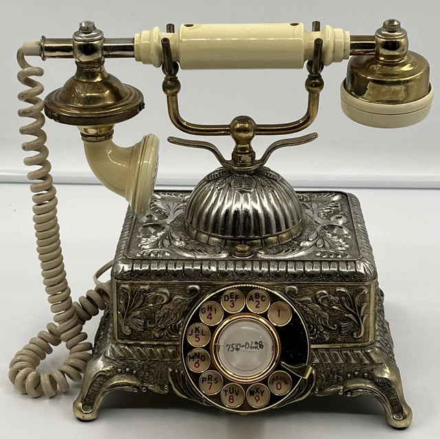 BAROQUE ONYX MONARCH ROTARY PHONE. Victorian Ornate Brass Vintage £44. ...