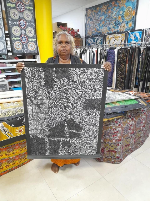 SHARON BUTCHER ABORIGINAL Artist Painting BUSH MEDICINE 79x104cm $295. ...