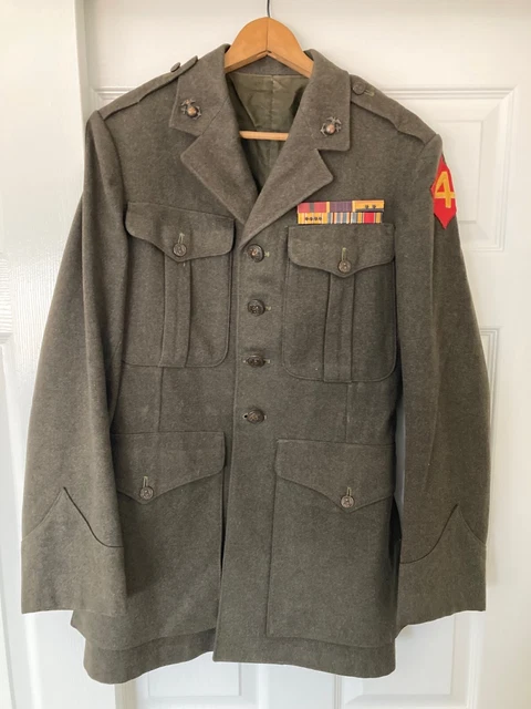 WW2 USMC 4TH Marine PTO veteran uniform coat trousers cap identified ...
