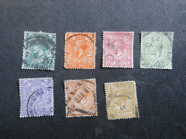 OLD BRITISH POSTAGE stamps. Collection of 1912 Definitive series. Lined ...