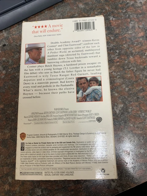 A PERFECT WORLD VHS Kevin Costner Clint Eastwood 1993 Warner £3.55 ...