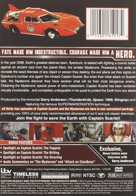 CAPTAIN SCARLET AND The Mysterons: The Complete Series (DVD) Gerry ...