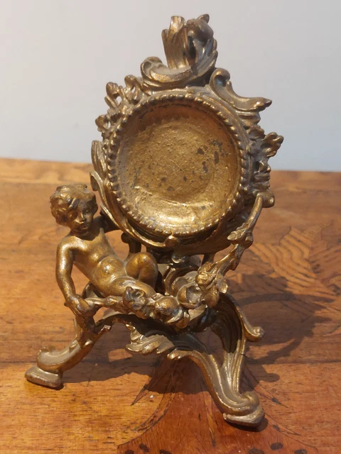 PORTE MONTRE GOUSSET tripode en bronze doré avec ange - sans la montre ...