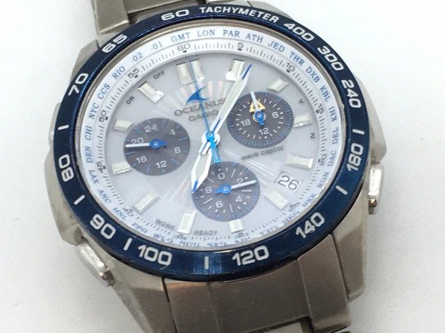 CASIO OCEANUS WAVE Captor OCW-600WC Titanium Solar Powered chronograph ...