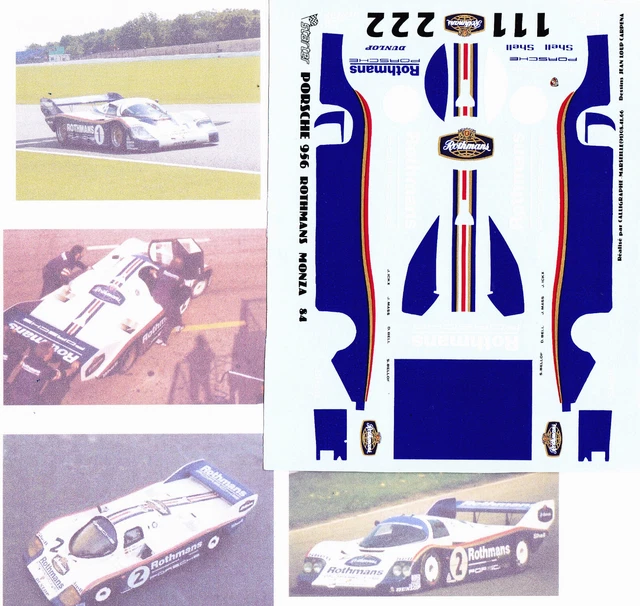 DECALS 1/43 STARTER Porsche 956 Roth..mans Monza 1984 Port Gratuit EUR ...
