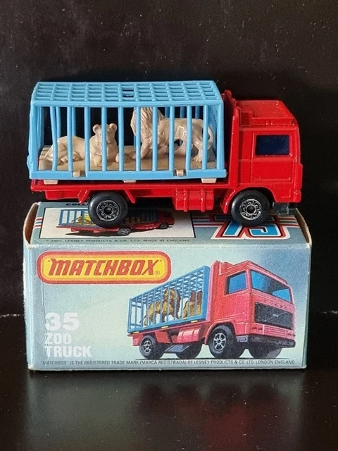 MATCHBOX #35 ZOO Truck Superfast Original Box Lesney Brown Animals $40. ...