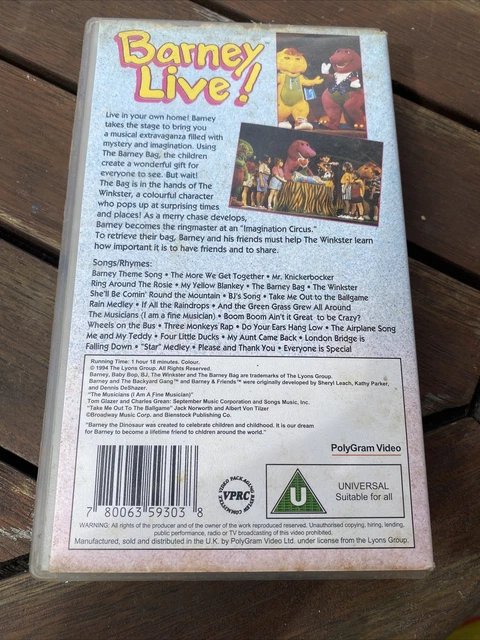 BARNEY LIVE IN New York City-Vhs Video (Ex Rare) $25.00 - PicClick AU