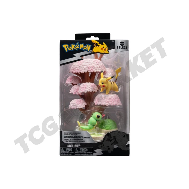 POKÉMON ENVIRONMENT SET Spring Forest & Caterpie & Pikachu 5 cm EUR 29 ...
