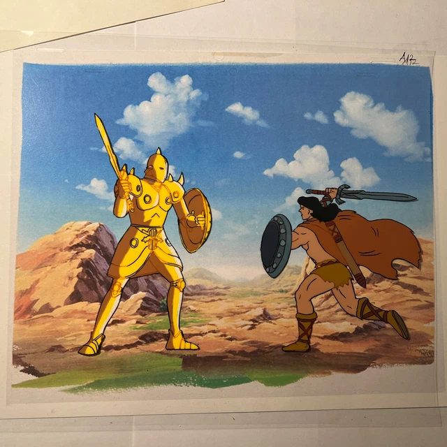 CONAN THE BARBARIAN original ANIMATION CEL background production art ...