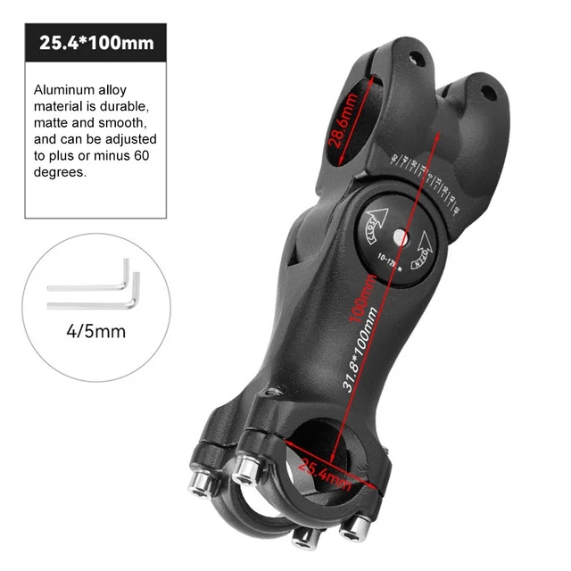 WEATHER RESISTANT ADJUSTABLE Bicycle Stem Featuring Double Screw Lock ...