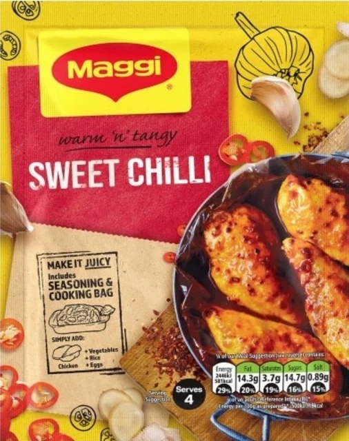 MAGGI SWEET CHILLI Chicken Seasoning 41g x 8 Packets Bnwp £8.99 ...