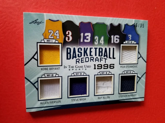 CARTE MAILLOT KOBE BRYANT ALLEN IVERSON STEVE NASH RAY ALLEN MARBURY 6 ...