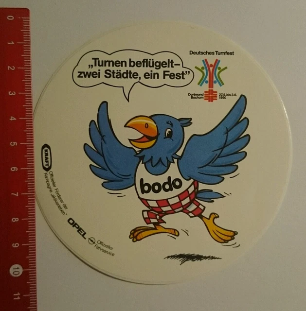 AUFKLEBER/STICKER: DEUTSCHES TURNFEST Dortmund Bochum 1990 Bodo ...