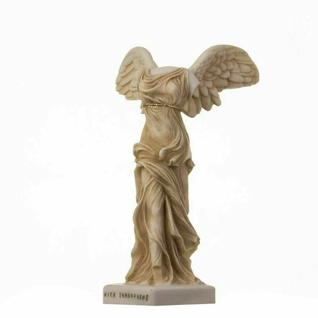 NIKE ALATA VITTORIA di Samotracia Statua color oro Alabastro 7,8 ...