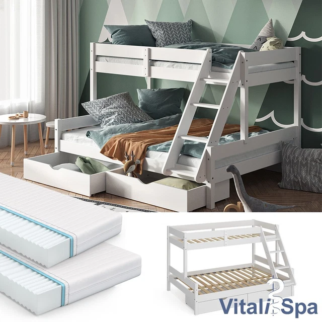 LIT MEZZANINE LIT superposé Everest blanc Tiroir Matelas VitaliSpa EUR ...