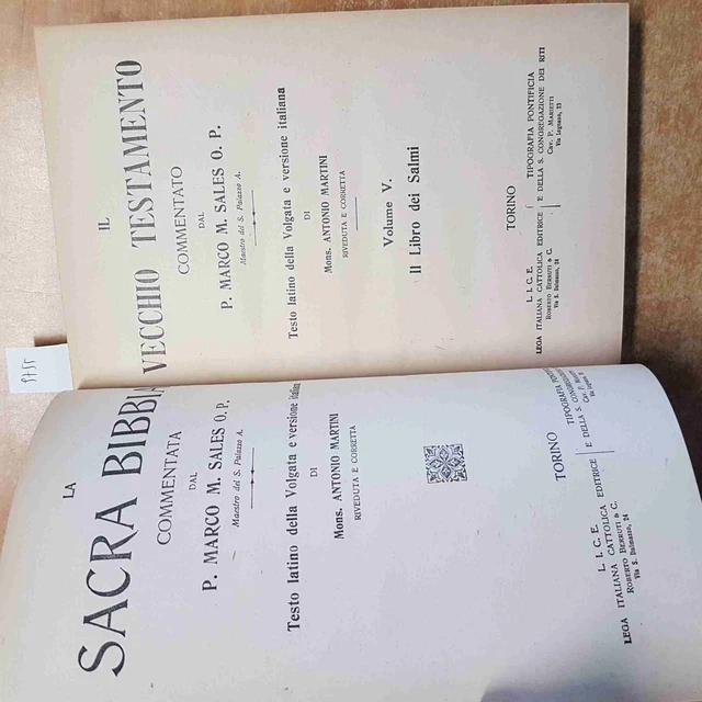 LA SACRA BIBBIA VECCHIO TESTAMENTO il libro dei salmi SALES 1941 latino ...