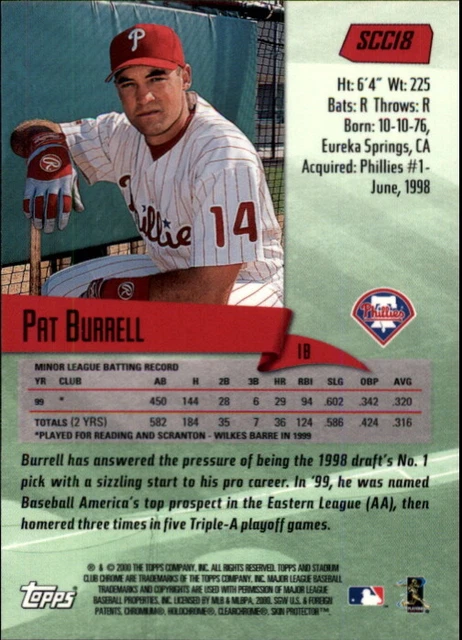 2000 STADIUM CLUB Chrome Preview #SCC18 Pat Burrell - NM-MT EUR 4,38 ...