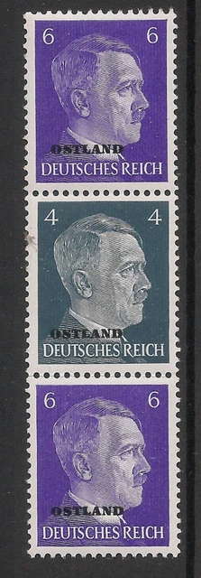 GERMANY THIRD REICH 1941 RUSSIA NAZI OCCUPATION Hitler Strip of 3 MNH ...