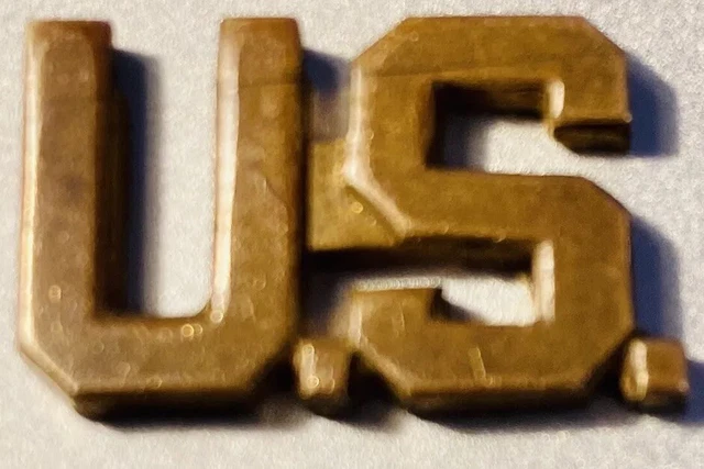 US ARMY LOGO Vtg U.S. Brass Bronze Pin Badge US Emblem Symbol Flat back ...