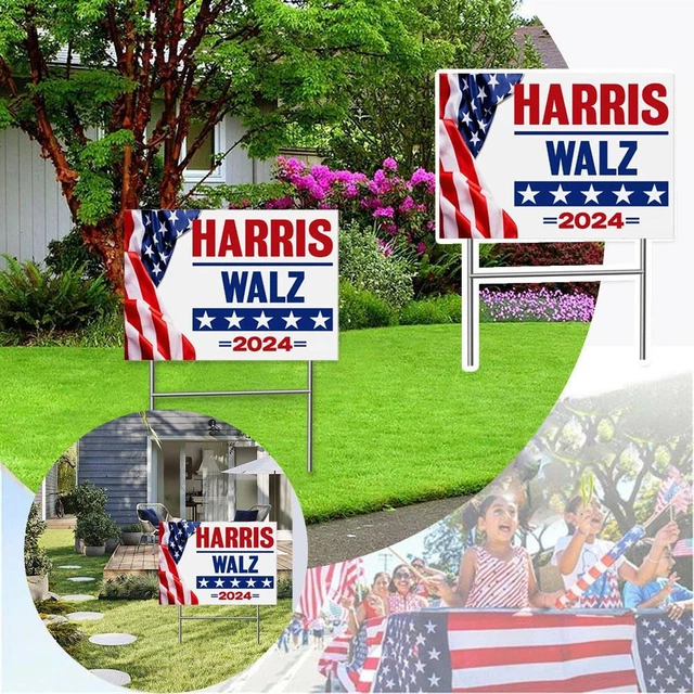 KAMALA HARRIS TIM Walz Yard Lawn Sign 2024 American Election ρ Garden ...