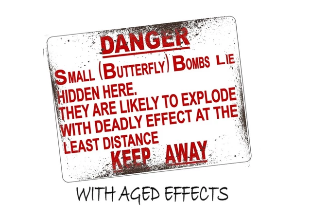 WW2 METAL SIGNS Butterfly Bomb Warning Metal Sign Vintage WW2 Bomb Sign ...