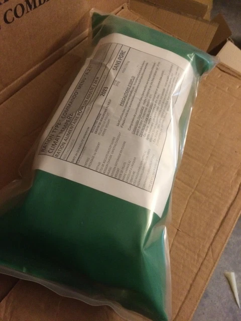 LOT DE 12 rations de combat type "COMMANDO" étanche,France AVEC PORC ...