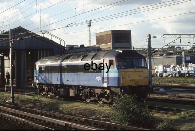 35MM SLIDE- ONE Diesel Electric Loco Class 47. 47818 'Thunderbird ...