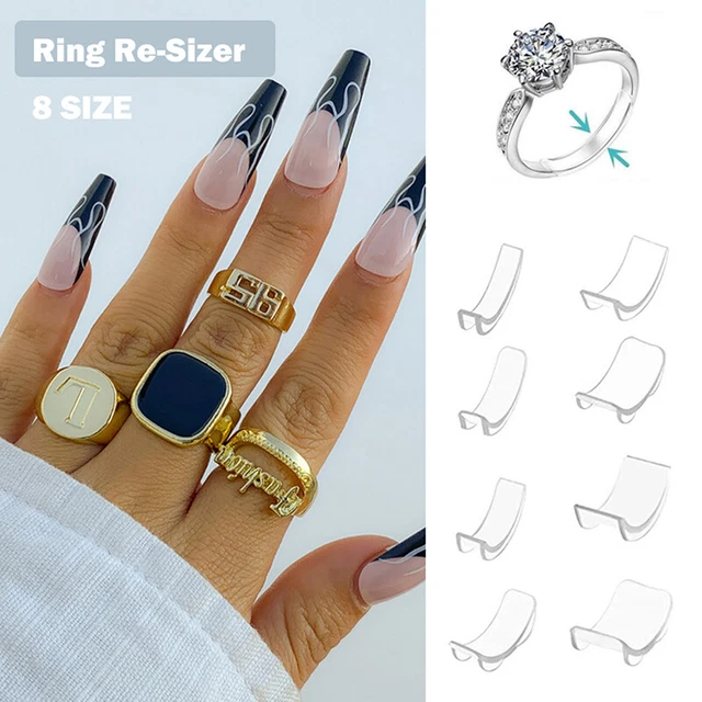 RING RE-SIZER 8 Sizes/Set Invisible Ring Size Adjuster Silicone Reducer ...