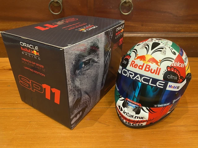 F1 SERGIO PEREZ Red Bull Racing Honda 2022 Mini Helmet Mexican Gp 1:2 ...